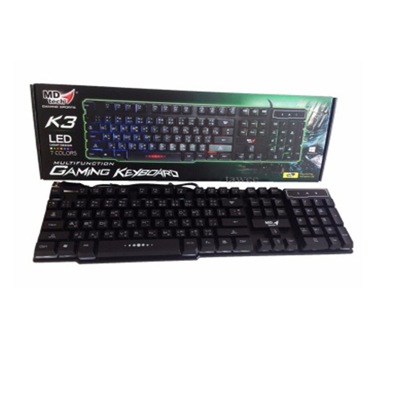 MD TECH KEYBOARD GAMING LED K3 | Shopee Thailand