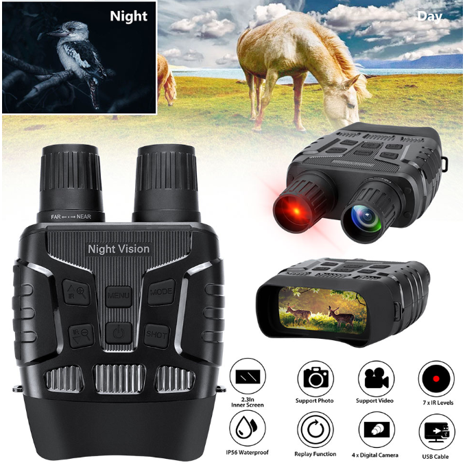 HD 4x Digital Night Vision Infrared Hunting Binocular Scope IR Camera ...