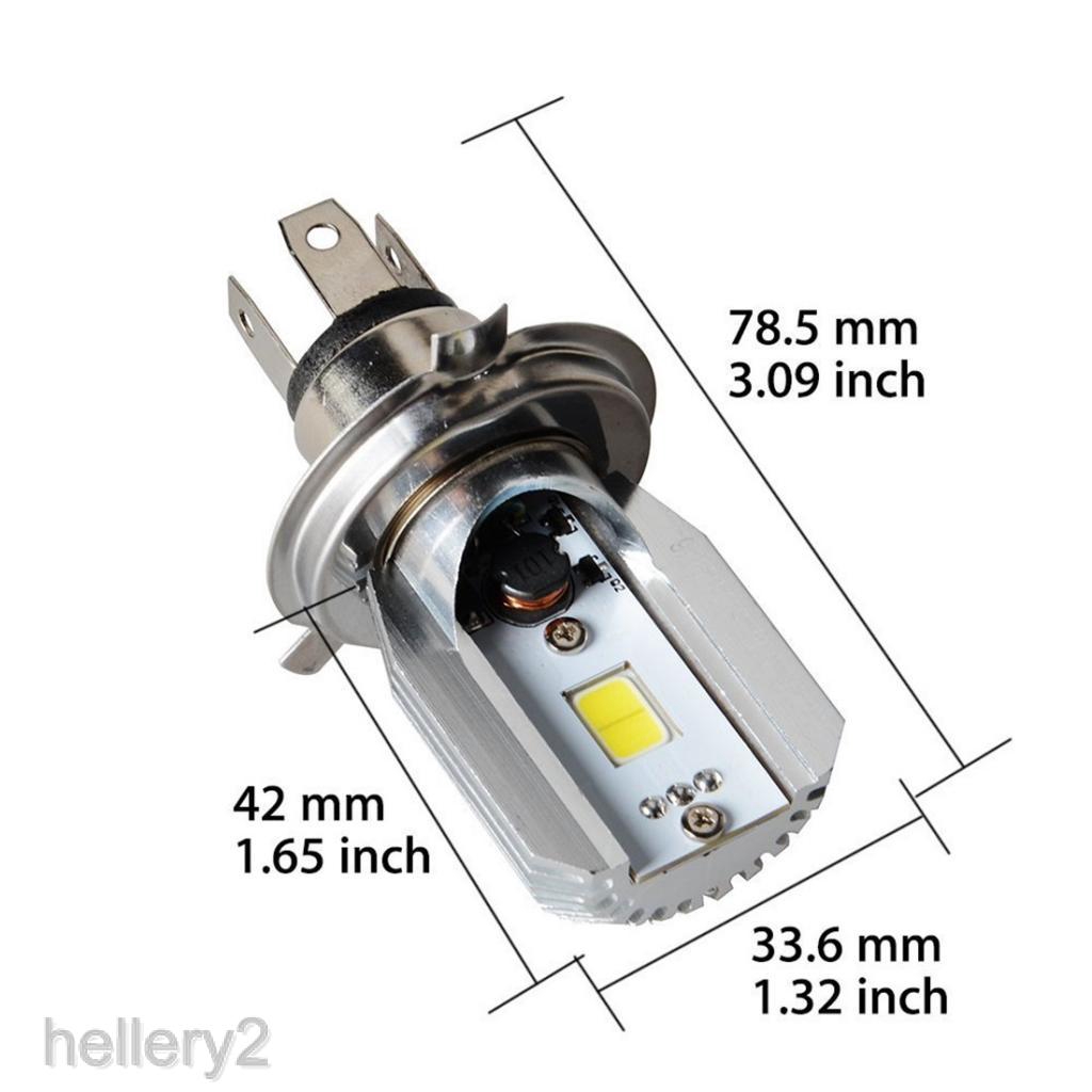 Hellery2 หลอดไฟหน้ารถจักรยานยนต์ H4 White 20W Cob Led HiLo Beam ...