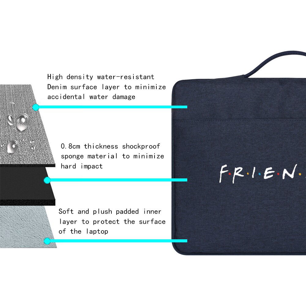 Dark Blue Carrying Bag Laptop Bag Case Portable Notebook Bag Handbag ...