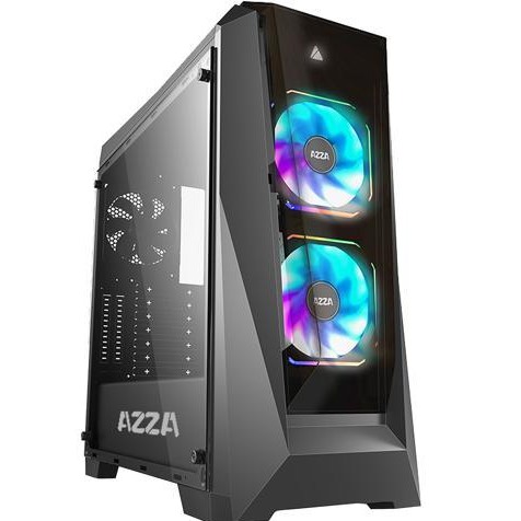 AZZA Mid Tower Tempered Glass RGB Gaming Case Chroma 410B - Black ...