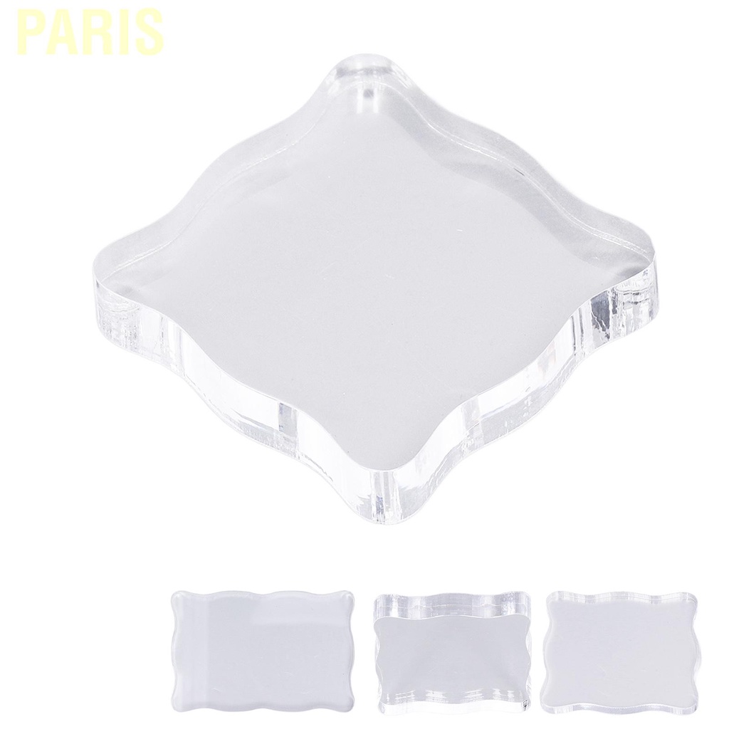 Paris Acrylic Stamp Block Handle Curved DIY Craft Rubber Transparent ...
