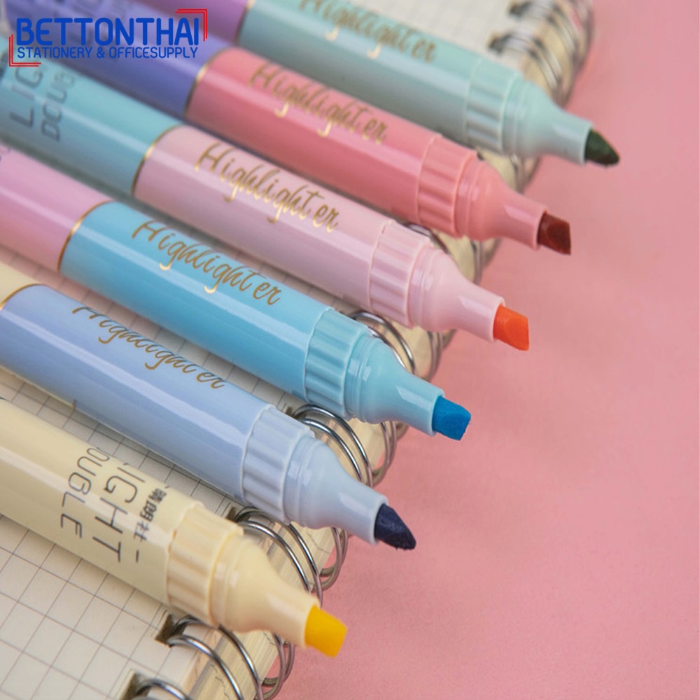 Chosch H753 Highlighter Light Double ไฮไลท์ 2 สีในแท่งเดียว (แพ็ค 6 ...