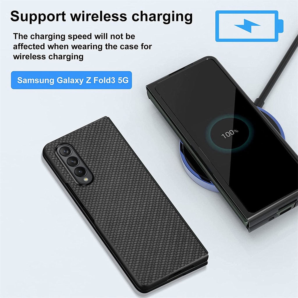 Casing For Samsung Galaxy Z FOLD 3 Phone Case Carbon fiber Pattern ...
