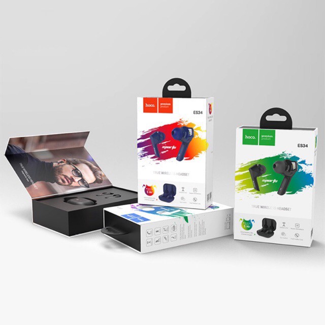 HOCO ES34 TWS Bluetooth 5.0 หูฟัง 3D ชุดหูฟังสเตอริโอ TOUCH หูฟังไร้สาย ...