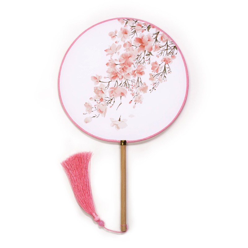 Antique Fan Chinese Style Handmade Chinese Hanfu Palace Round Fan qoB3 ...