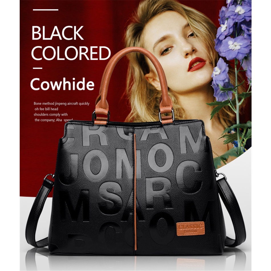 Ladies Quality Leather Letter Shoulder Bags for Women 2022 Luxury ...