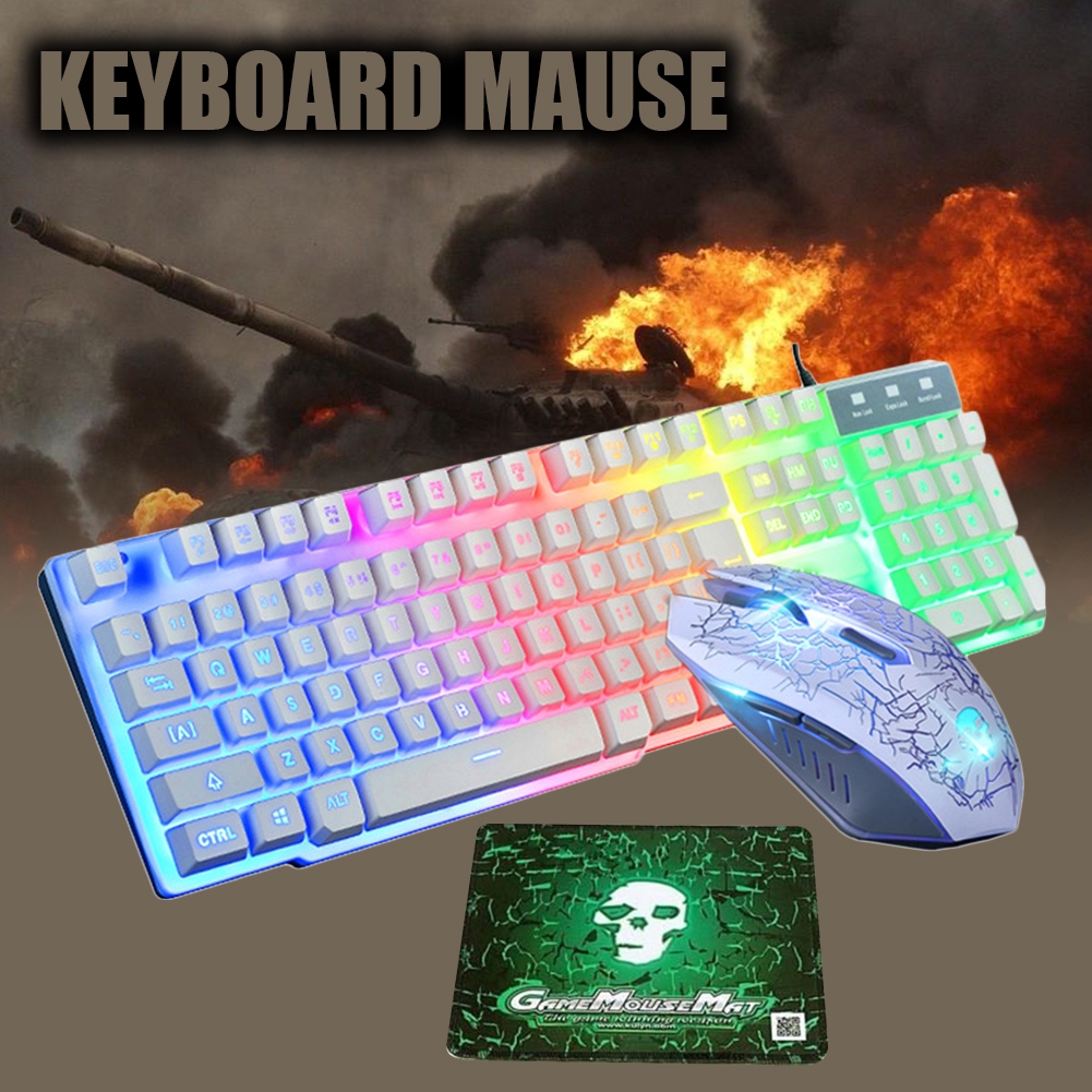 LED Backlit Gaming Keyboard PC Laptop Ergonomic 104 Keys USB Gaming ...