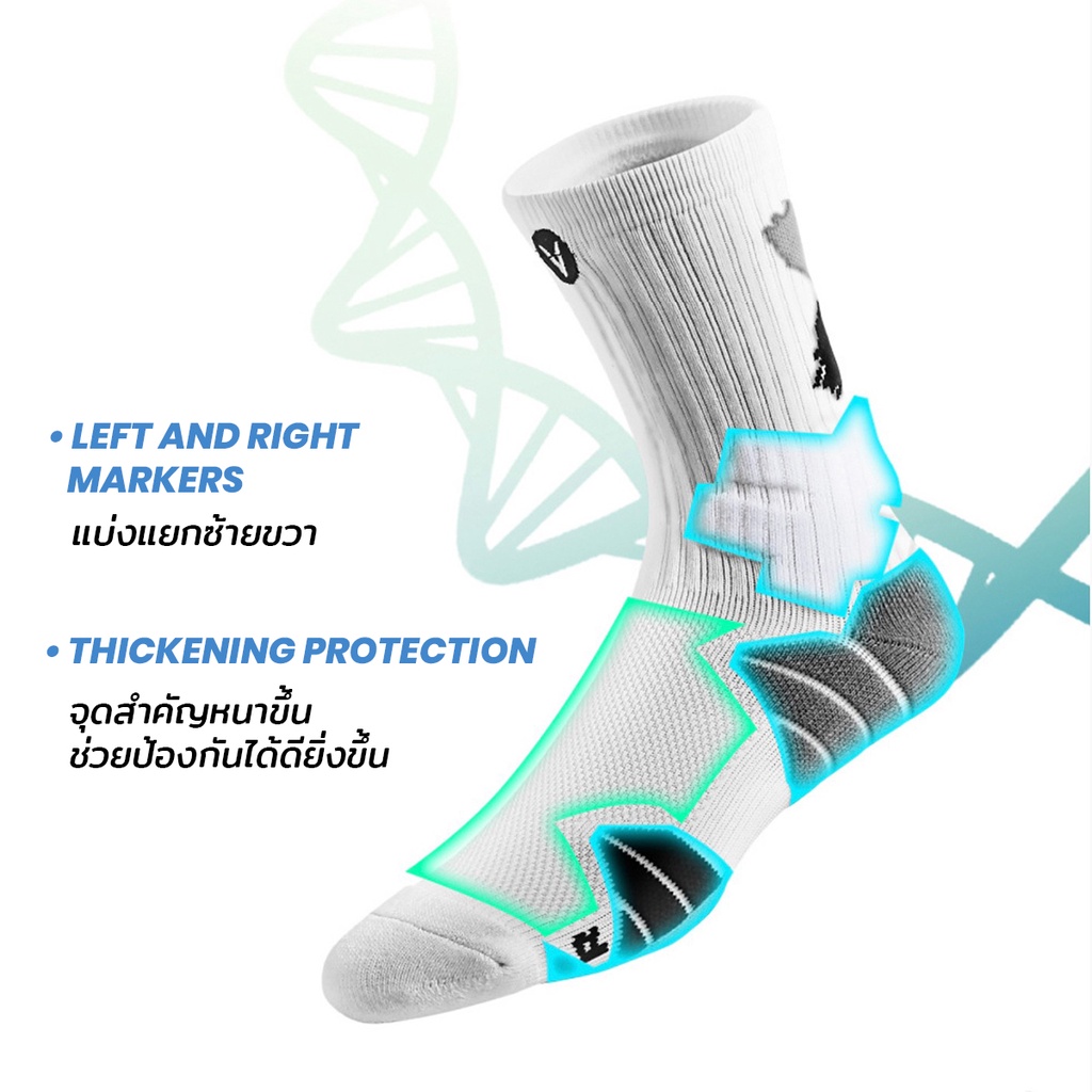 ถุงเท้าบาส ถุงเท้ากีฬาสั้น PASSION SOCKS มีแถบป้องกันจุดสำคัญของเท้า ...