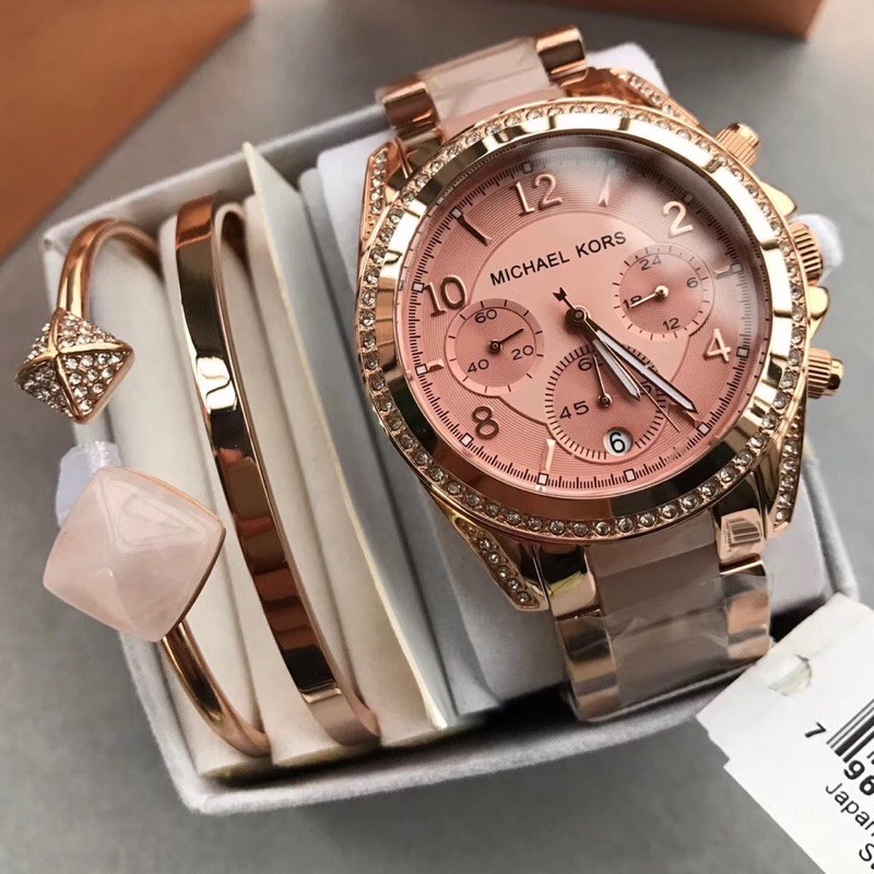 Original MK5943 new diamond-studded British watch 3-piece set W3GJ ...