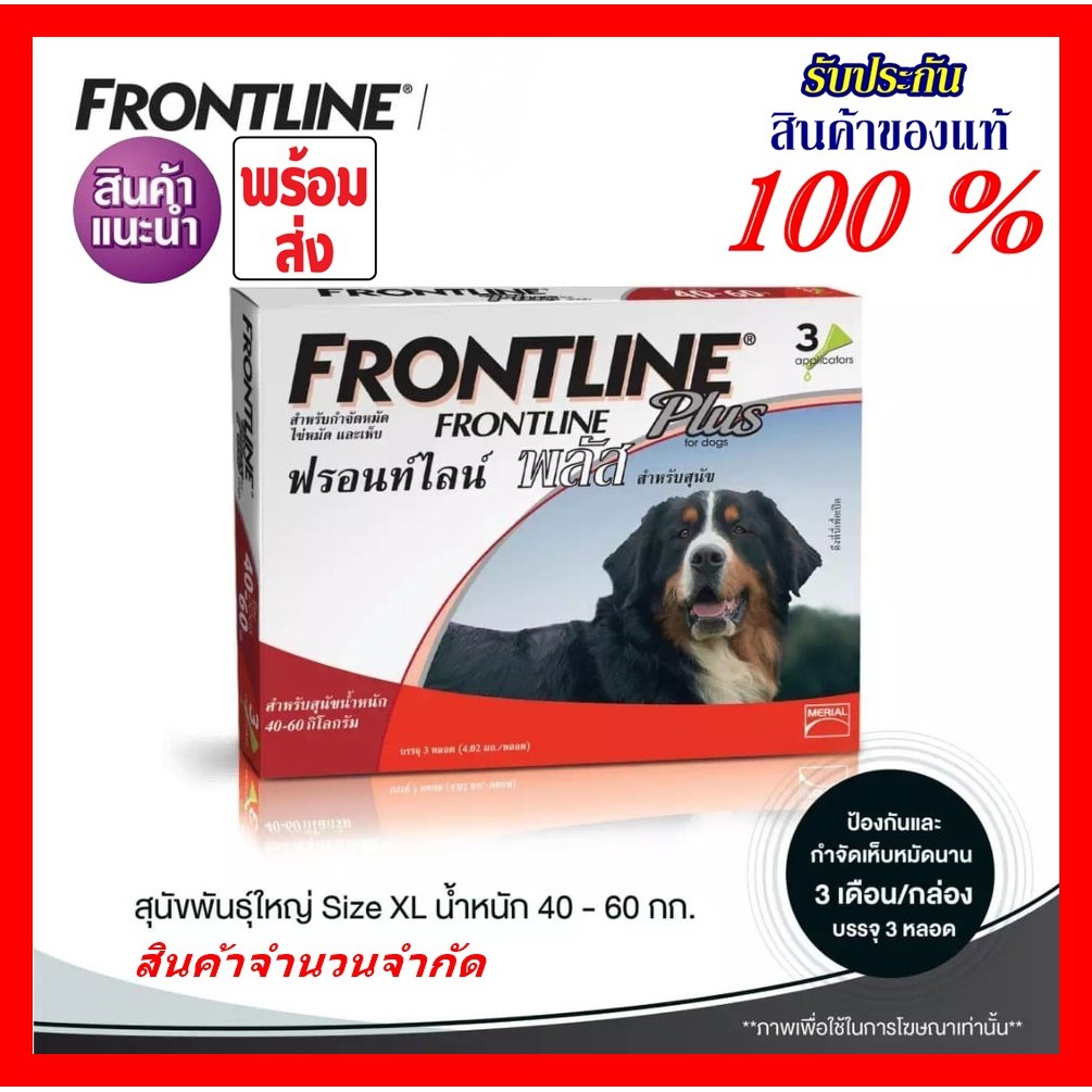 Frontline plus หยดกำจัดเห็บหมัด สำหรับสุนัขพันธุ์ใหญ่ Size XL น้ำหนัก ...