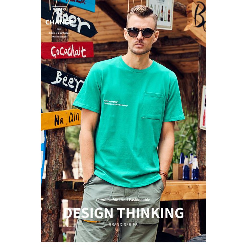 (พร้อมแจ้ง) ชายแขนสั้นเสื้อยืดบุคลิกภาพกลับพิมพ์สีครึ่งแขนท็อปส์ ...