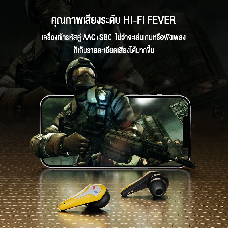 i106หูฟังบลูทูธ สำหรับเกมส์มิ่ง Gamer Gaming เกมส์ยอดฮิต ROV DOTA PUBG เสียงชัดกระหึ่ม มันส์ ...