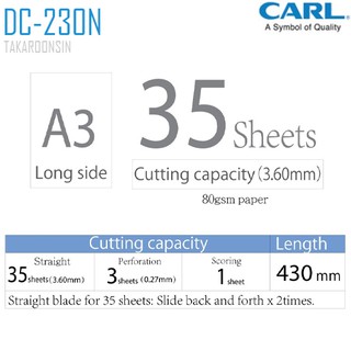 แท่นตัดกระดาษแบบลูกกลิ้ง CARL DC-230N(A3) Slide Cutter U3gY | Shopee Thailand