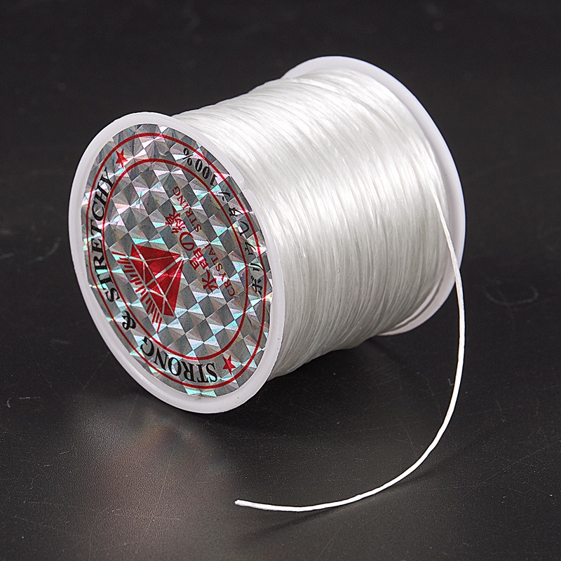 White Elastic Stretchy Crystal Line Jewelry Beading Thread Spool 100 ...