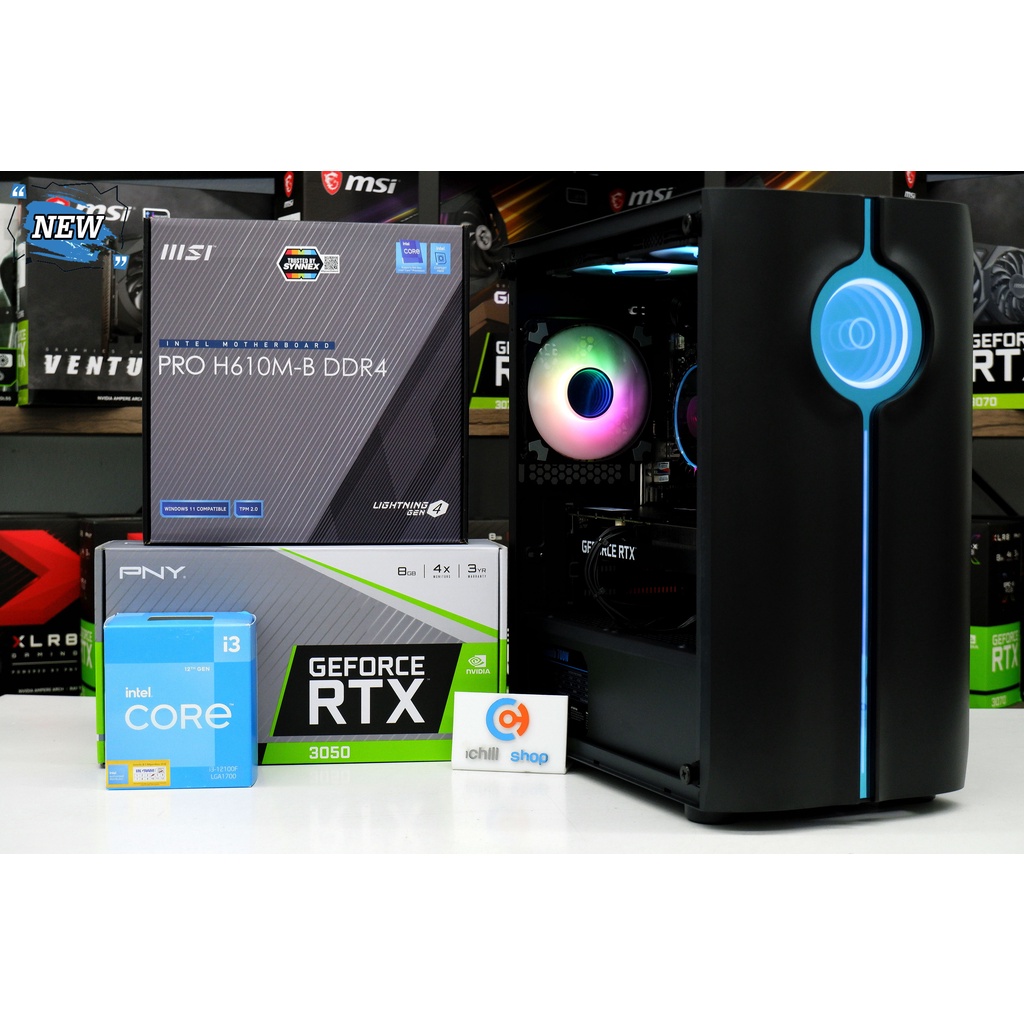 ชุดคอมประกอบ INTEL CORE I3-12100F 3.3 GHzH610M-B DDR4DDR4 16GB (8X2) 3200เลือกการ์ดจอSSD M.2 ...