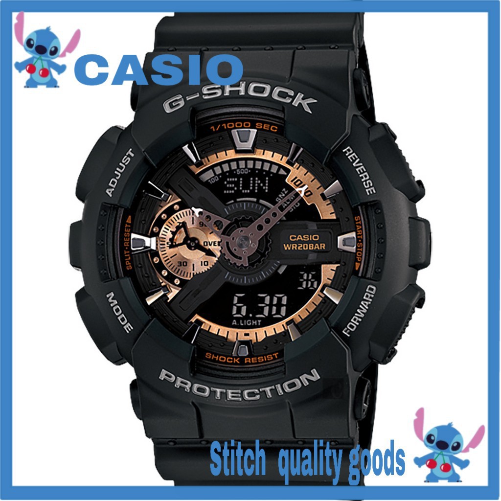 Casio G-SHOCK นาฬิกาชาย GA-110 สีดำนักรบกีฬานาฬิกาอิเล็กทรอนิกส์กันน้ำ ...