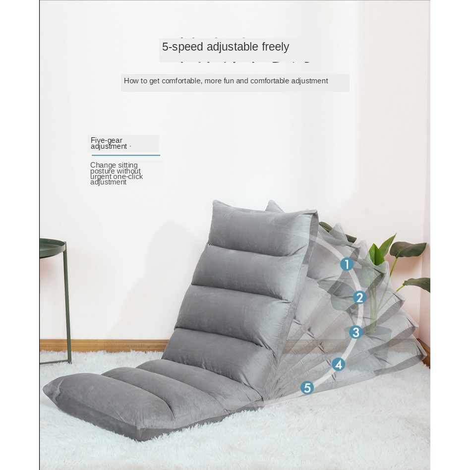 Lazy sofa Tatami Folding Sofa Fabric Floor Gaming Chair Computer Back ...