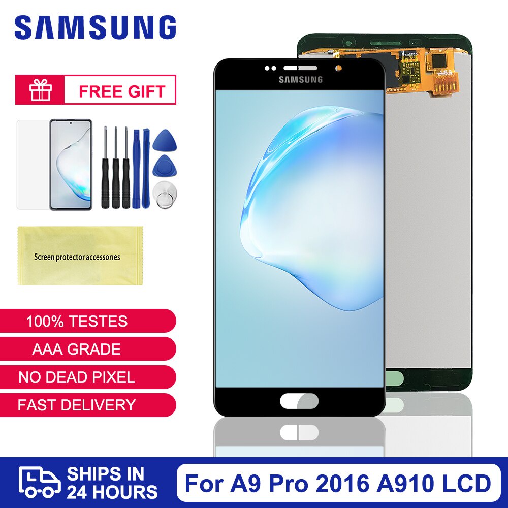 TFT สำหรับ samsung galaxy a9 pro a910 lcd touch screen digitizer สำหรับ samsung a910 lcd a9100 ...