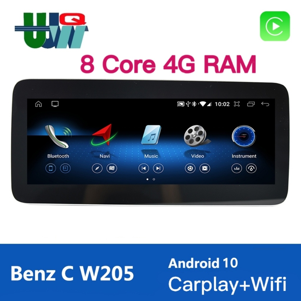 UJQW W204 Android Screen CarPlay Multimedia For Mercedes Benz C-Class ...