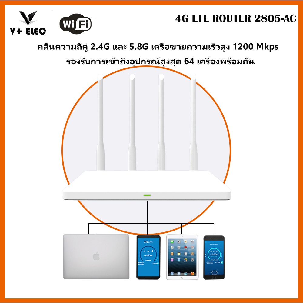 4G LTE ROUTER 2805 300Mbps1200Mbps เราท์เตอร์ router ใส่ซิม เราเตอร์ wifi ใส่ซิม เสียบใช้เลย ไม่ ...