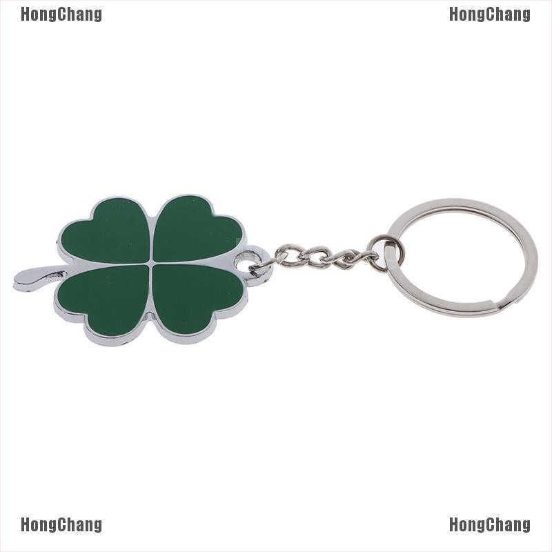 LHGC 1Pc Stainless Green Leaf Keychain Fashion Four Leaf Clover Steel ...