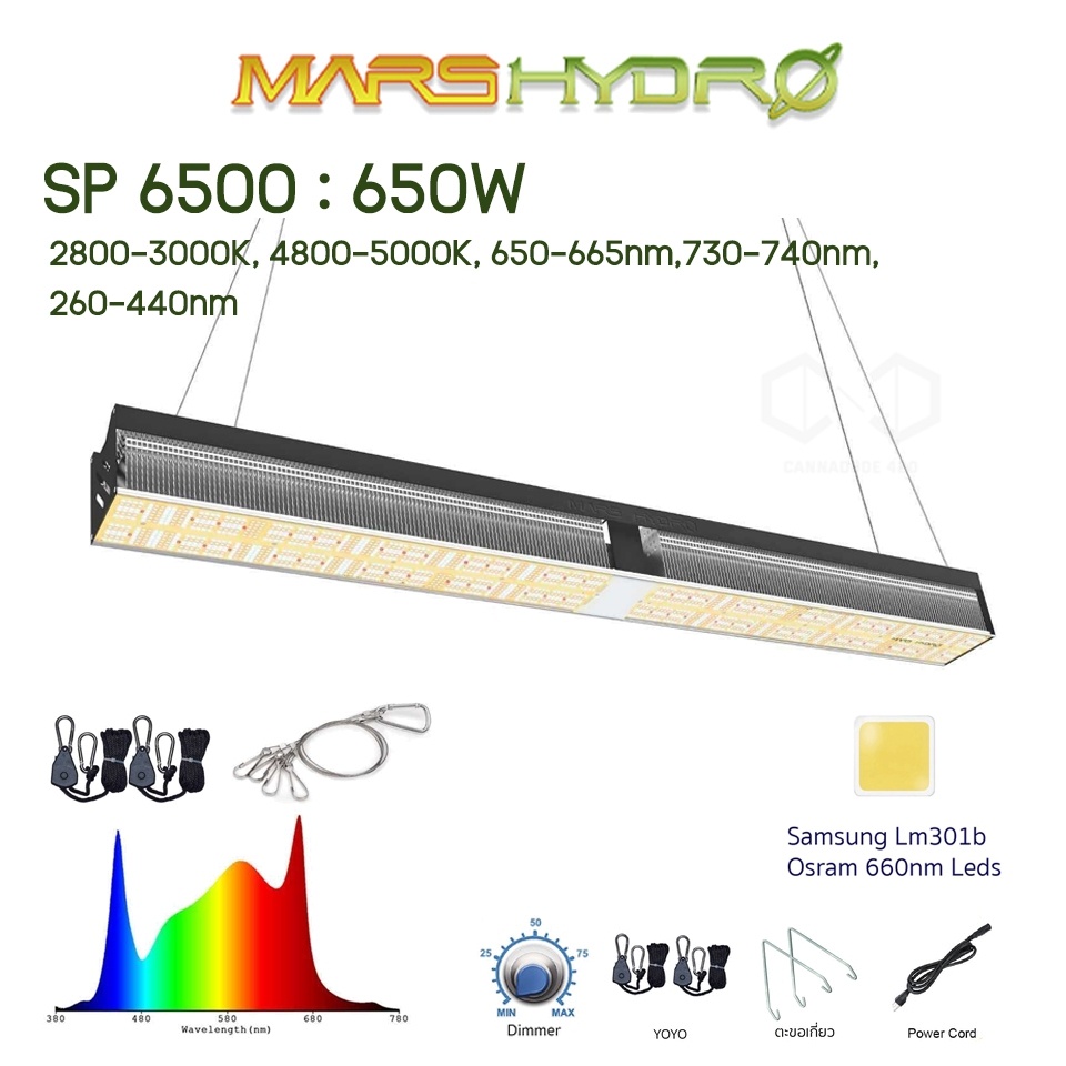 ส่งฟรี ไฟ Mars hydro SP 6500 LED Full Spectrum Grow Light ไฟปลูกต้นไม้ ...