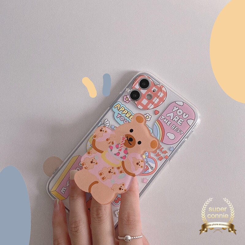 Korean Cute Cartoon Popsocket Case Realme C12 C15 C11 Realme 5 5s 5i 6i ...