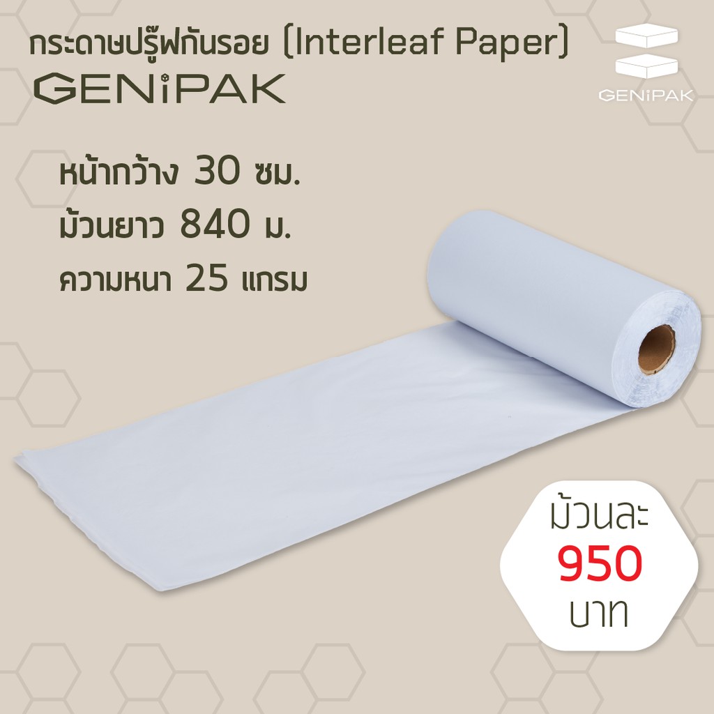 (ถูกที่สุด!) กระดาษปรู๊ฟขาวบางกันรอยสินค้า (GeniPak Interleaf Paper ...