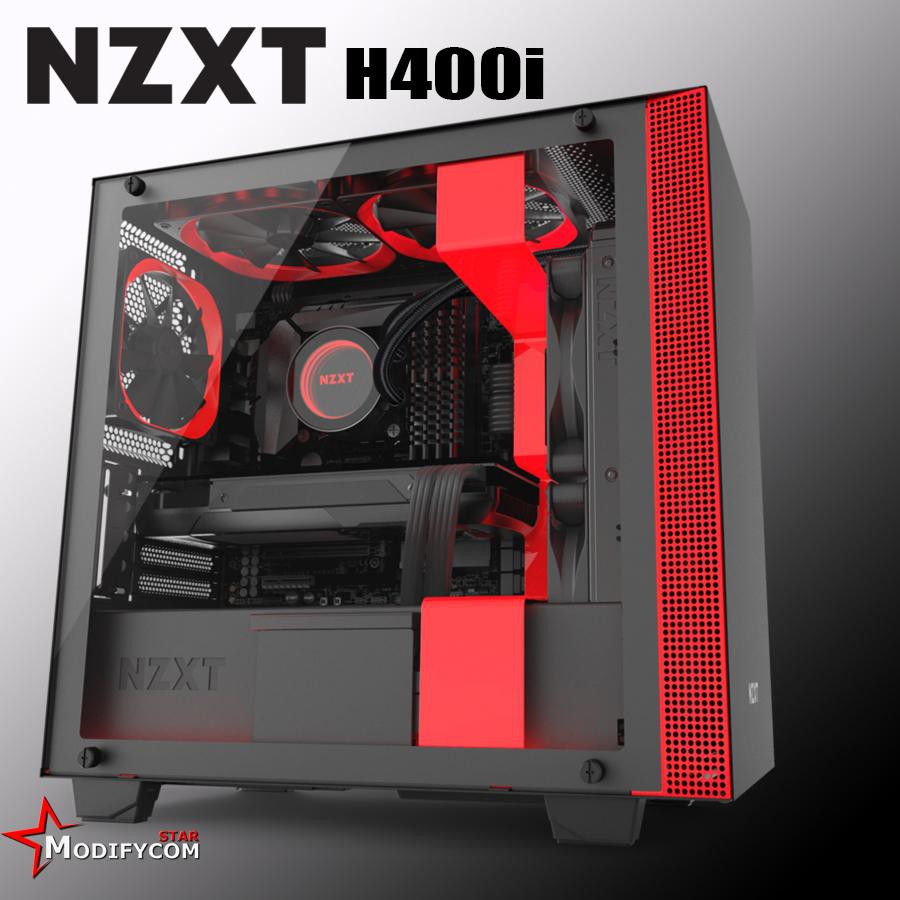 NZXT H400i BLACK/RED Micro ATX Case | Shopee Thailand