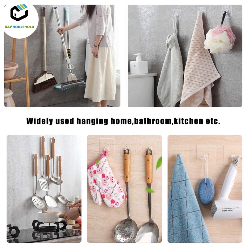 12pcs Adhesive Hooks, magic hook, Heavy Duty sticky Wall Hooks Sticky ...