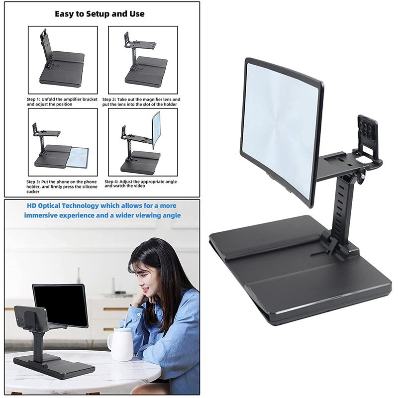 12 Inch Screen Magnifier For Smartphones Ultra Clear Projector Foldable ...