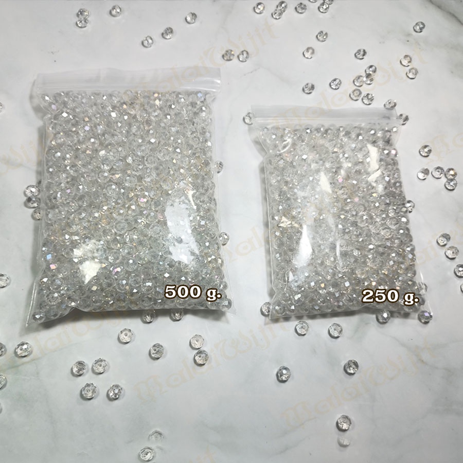 ลูกปัด คริสตัลโมดาร์ ลูกปัดแก้วคริสตัล ทรงซาลาเปา 8 มม. บรรจุ 250 g.500g. - malaiwijit - ThaiPick
