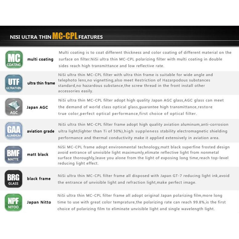 NISI 82mm MC CPL Filter Dus Ultra Slim Filters Multi Layer Circular ...