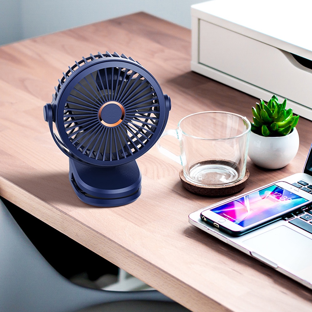 Clip Fan Portable USB Stroller Fans with 4 Speeds Quiet Clip on Mini ...