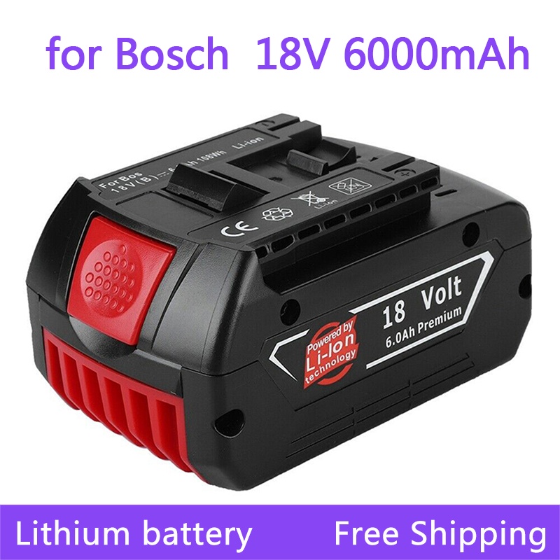 แบตเตอรี่ชาร์จNew 18V Battery 6.0Ah for Bosch Electric Drill 18V ...