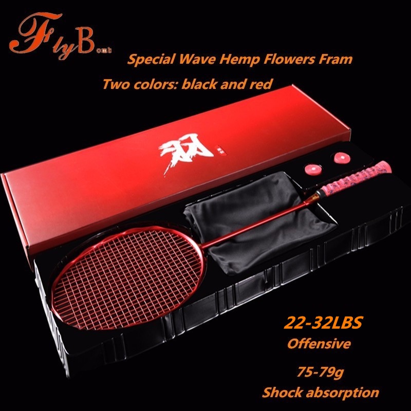 ไม้แบดมินตันNew Secial Wave Hem Flowers Frame Badminton Rackets Full ...