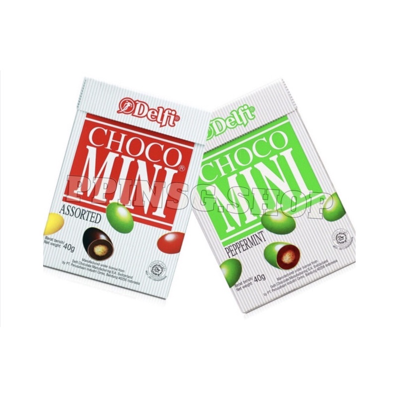 พร้อมส่ง 1 กล่องเล็กdelfi choco mini pepermintassorted ชอคโกแลตมิ้น ขนม ...