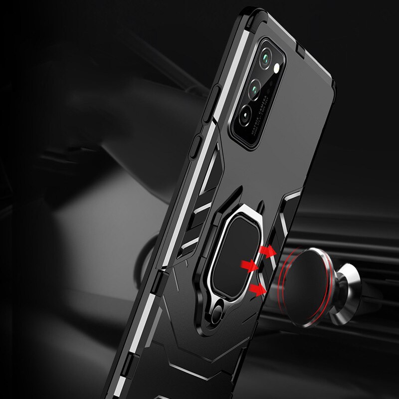 เคสกันกระแทกพร้อมแหวนตั้งโทรศัพท์สําหรับ Huawei Honor V30 30 Pro 30s X10 5g 9x 9a 9s V20 V10 ...