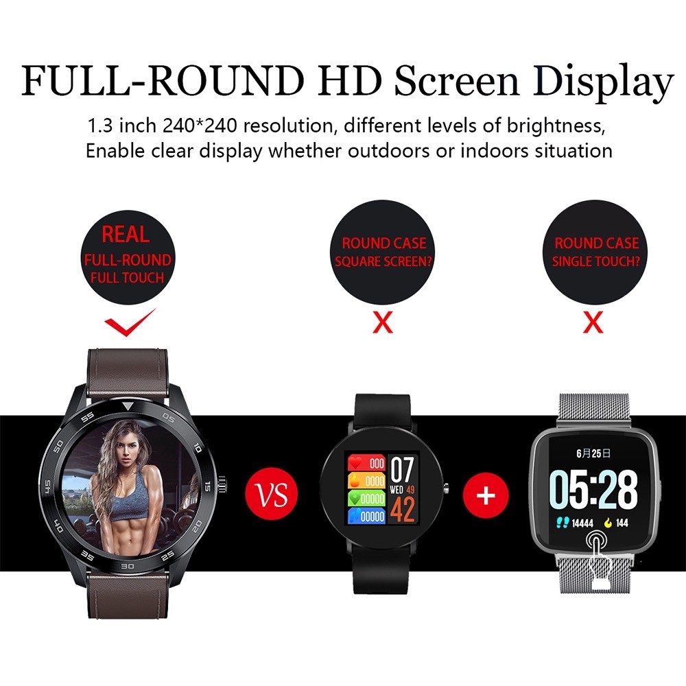 DT98 Full Round HD Screen Wristband bluetooth Call ECG Heart Rate O2 ...
