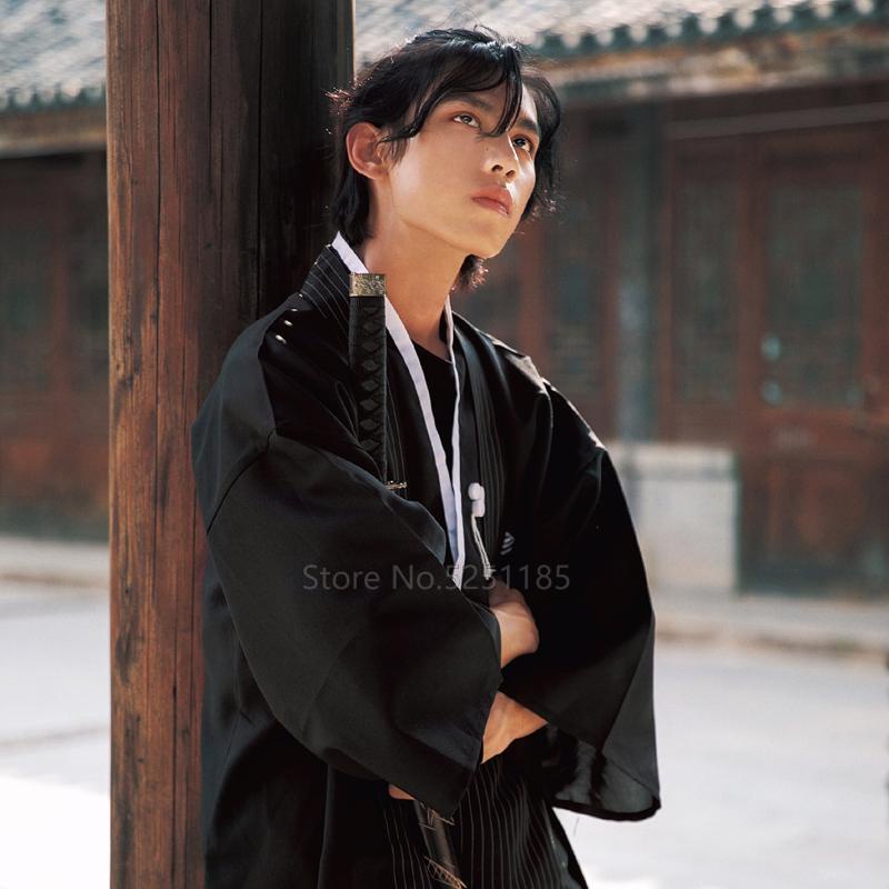 Japanese Kimono Men Formal Clothes Traditional Samurai Clothes Cardigan ...