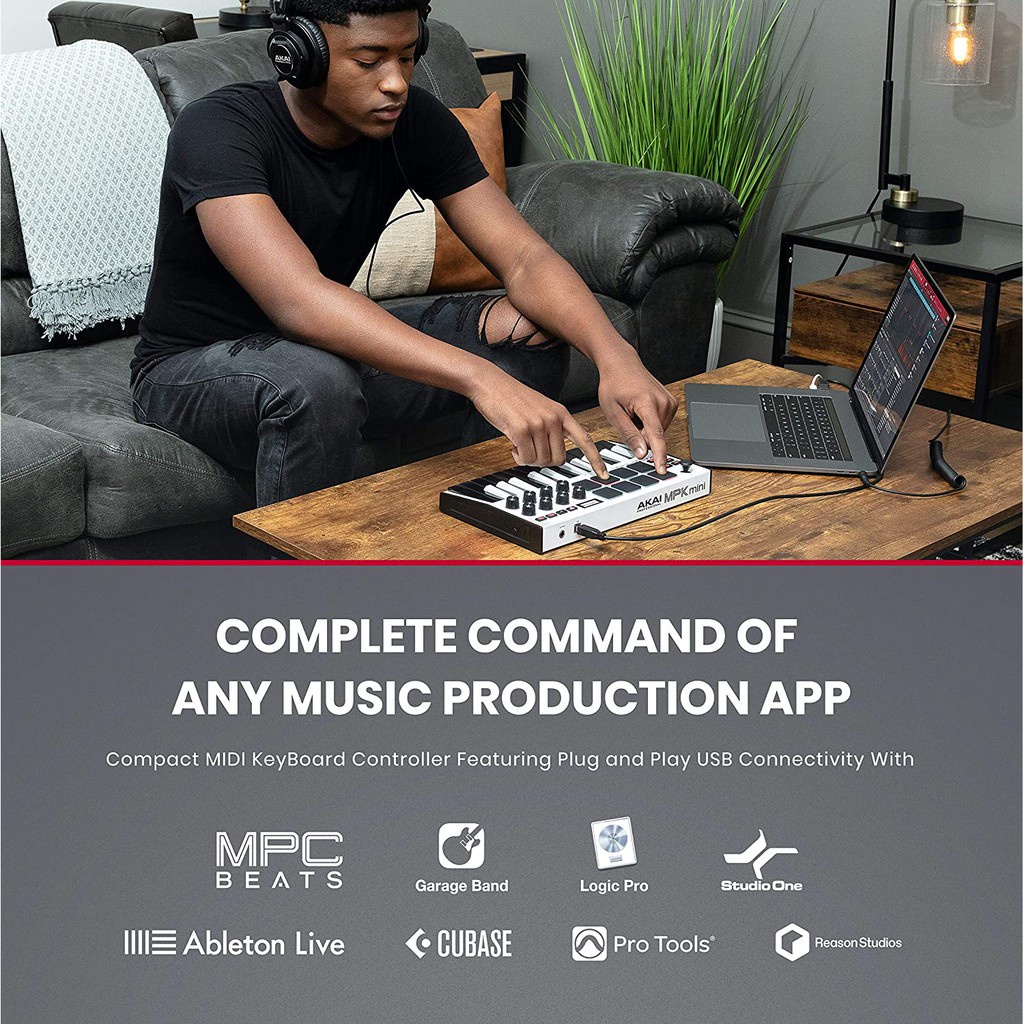 AKAI MPK Mini Mk3 มิดี้คอนโทรลเลอร์ รุ่นใหม่ล่าสุด 25 Key MIDI Keyboard Controller รองรับ Mac ...
