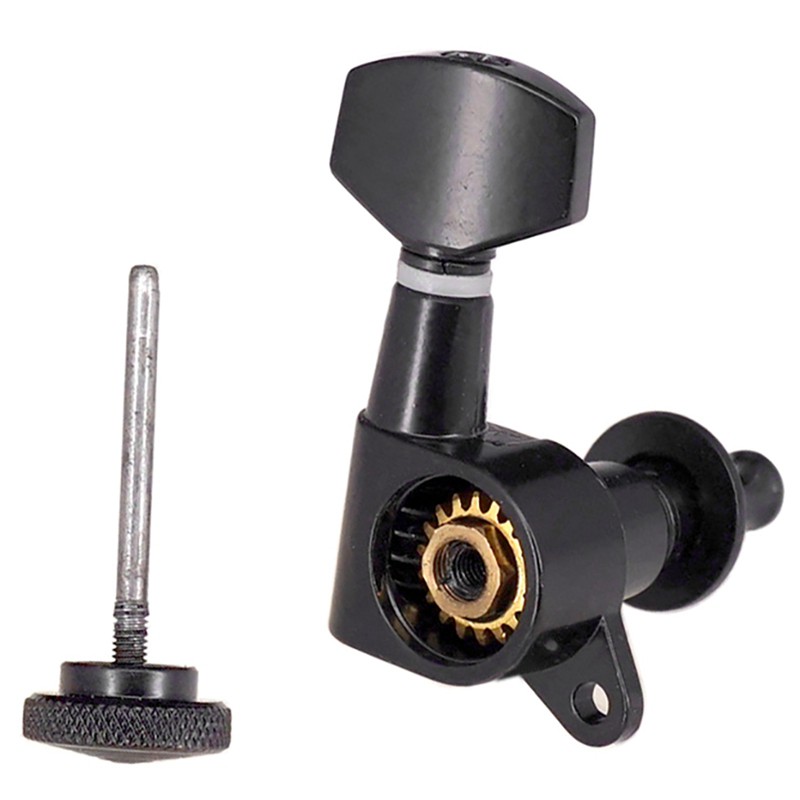 6 Pcs 6R Black Locked String Tuning Pegs Key Tuners Machine Heads & 6 ...
