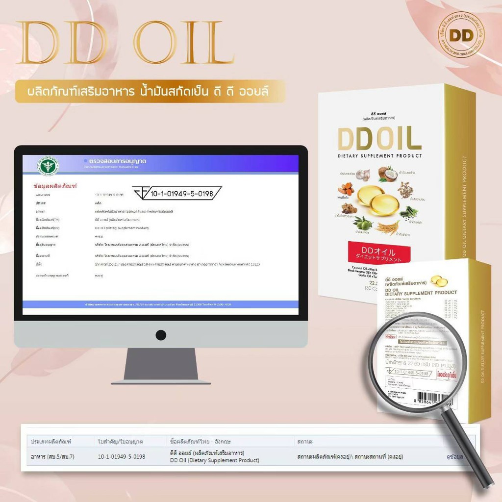ดีดีออยล์ น้ำมันสกัดเย็น (DD oil) ผลิตภัณฑ์เสริมอาหารสกัดเย็นสมุนไพร 8 ...