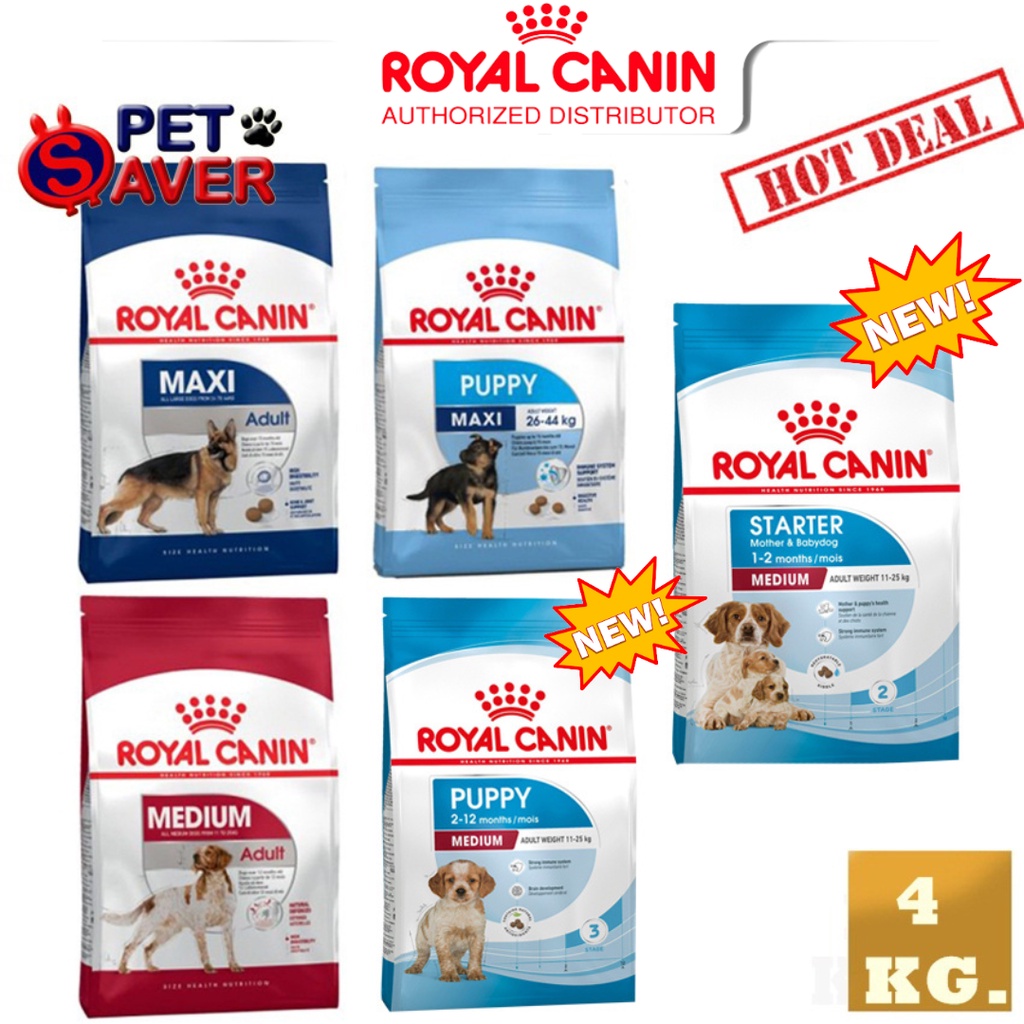 Royal Canin Medium Adult Medium puppy Maxi adult Maxi puppy Med.Starter ...