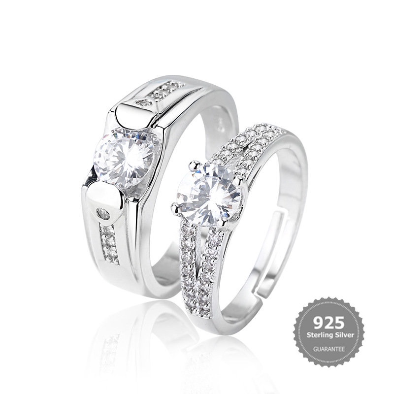 แหวนเงิน เกรด S925 ฝังเพทาย AAA หรูหรา แฟชั่นคู่รัก - ajewelry.th - ThaiPick