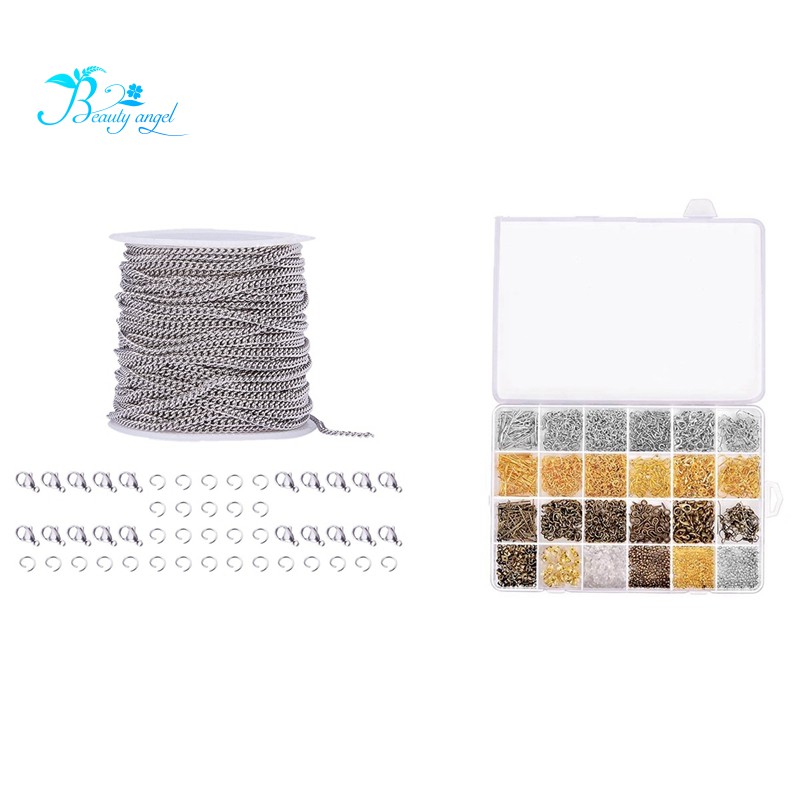 Jewelry Making Findings Supplies Kit with 10M Jewelry Making Chains ...