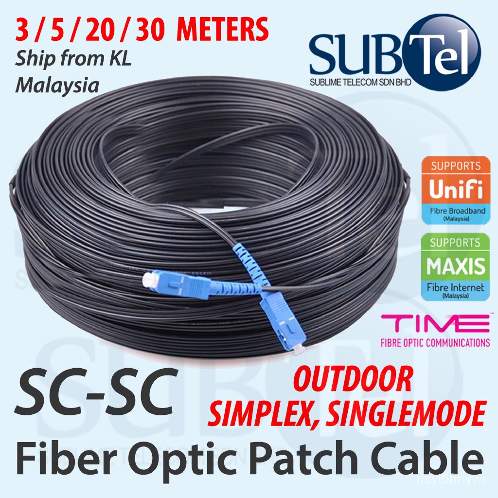 Link UFP962D31-03 Fiber Optic SC-LC Patch Cord 9125 μm (OS2) Duplex Single-mode (3.0 mm Jacket ...