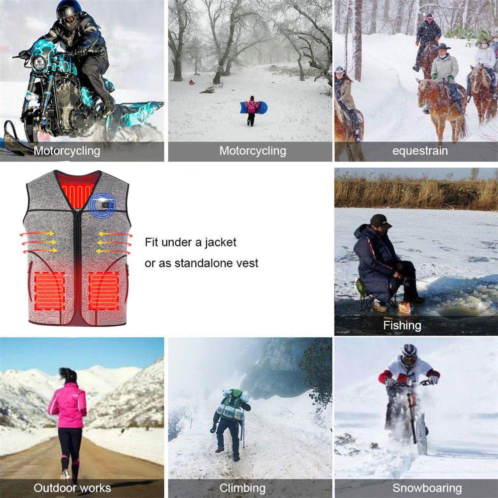 LAYOR Men Women Heated Vest USB Warmer Cloth Heating Waistcoats Winter ...