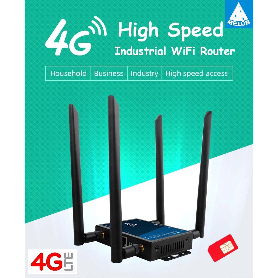 4G Router Industrial WiFi 4 Detachable Antennas SMA Port SIM Card Slot ...